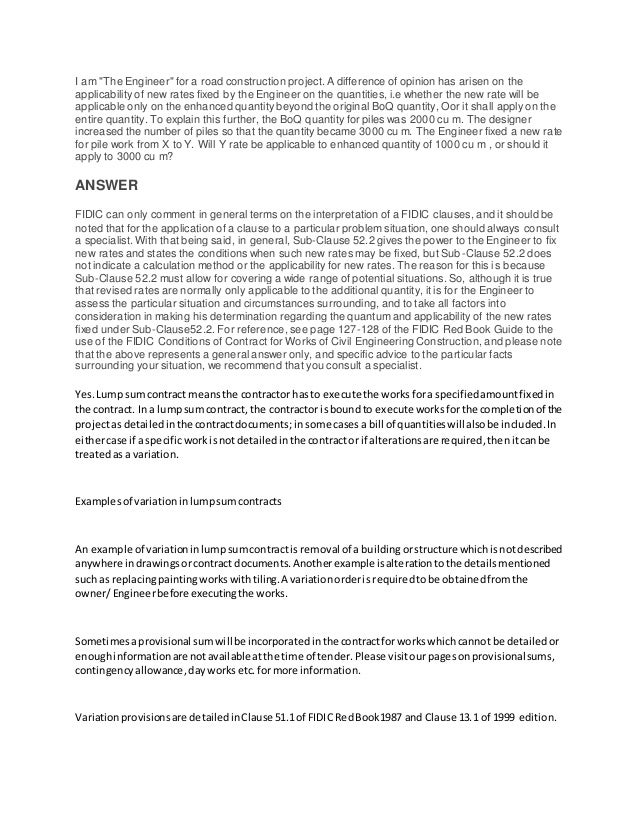 Lump Sum Or Fixed Price Contract Type Lump Sum Or Fixed Price Contract Type