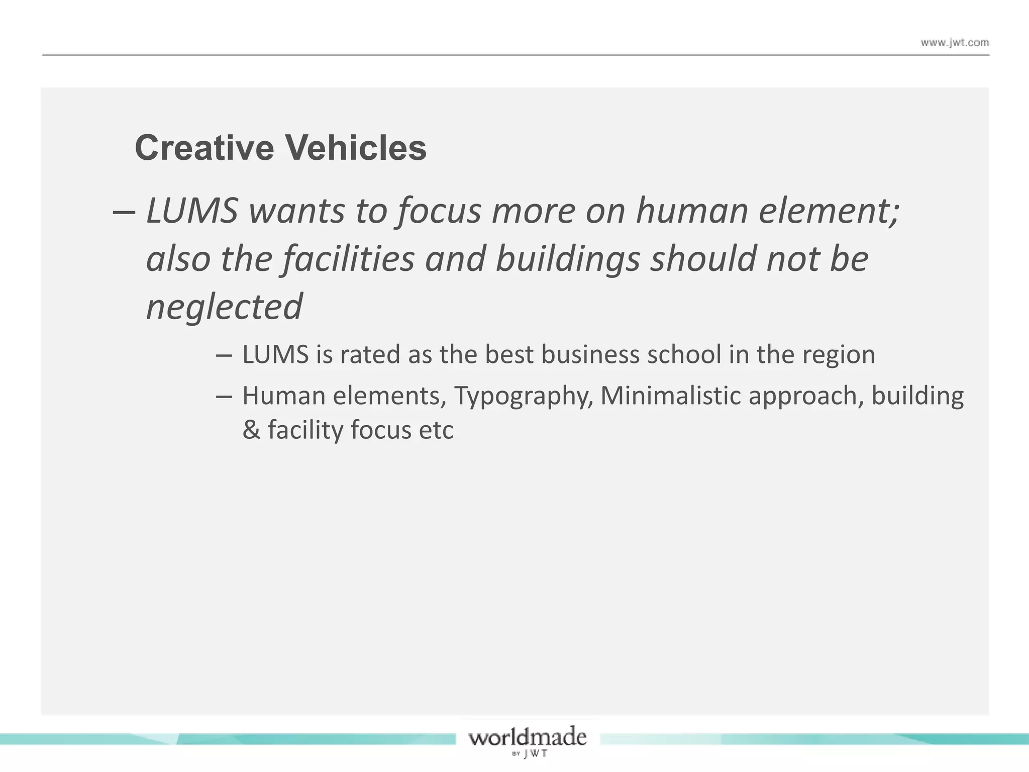 LUMS Strategy & Brand Communication | PPTX