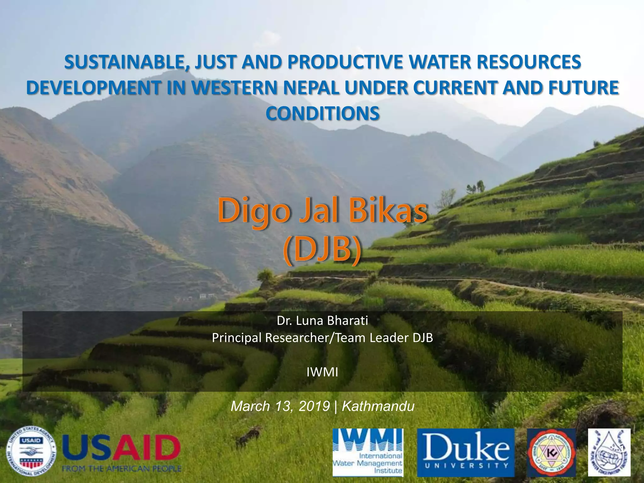 Sustainable, Just and Productive Water Resources Development in Western ...