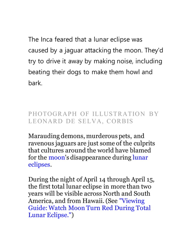 Lunar eclipse myths from around the world . | DOCX