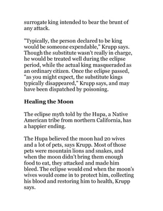 Lunar eclipse myths from around the world . | DOCX