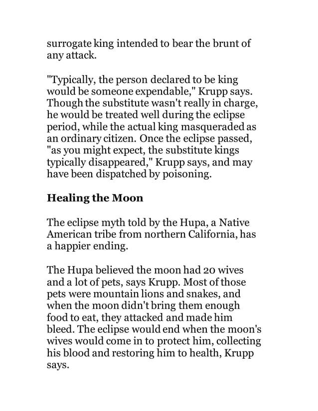 Lunar eclipse myths from around the world . | DOCX