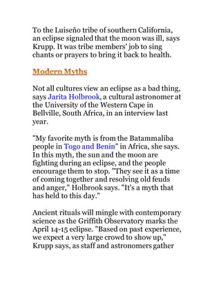 Lunar eclipse myths from around the world . | DOCX