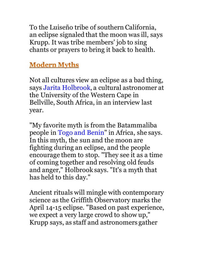 Lunar eclipse myths from around the world . | DOCX