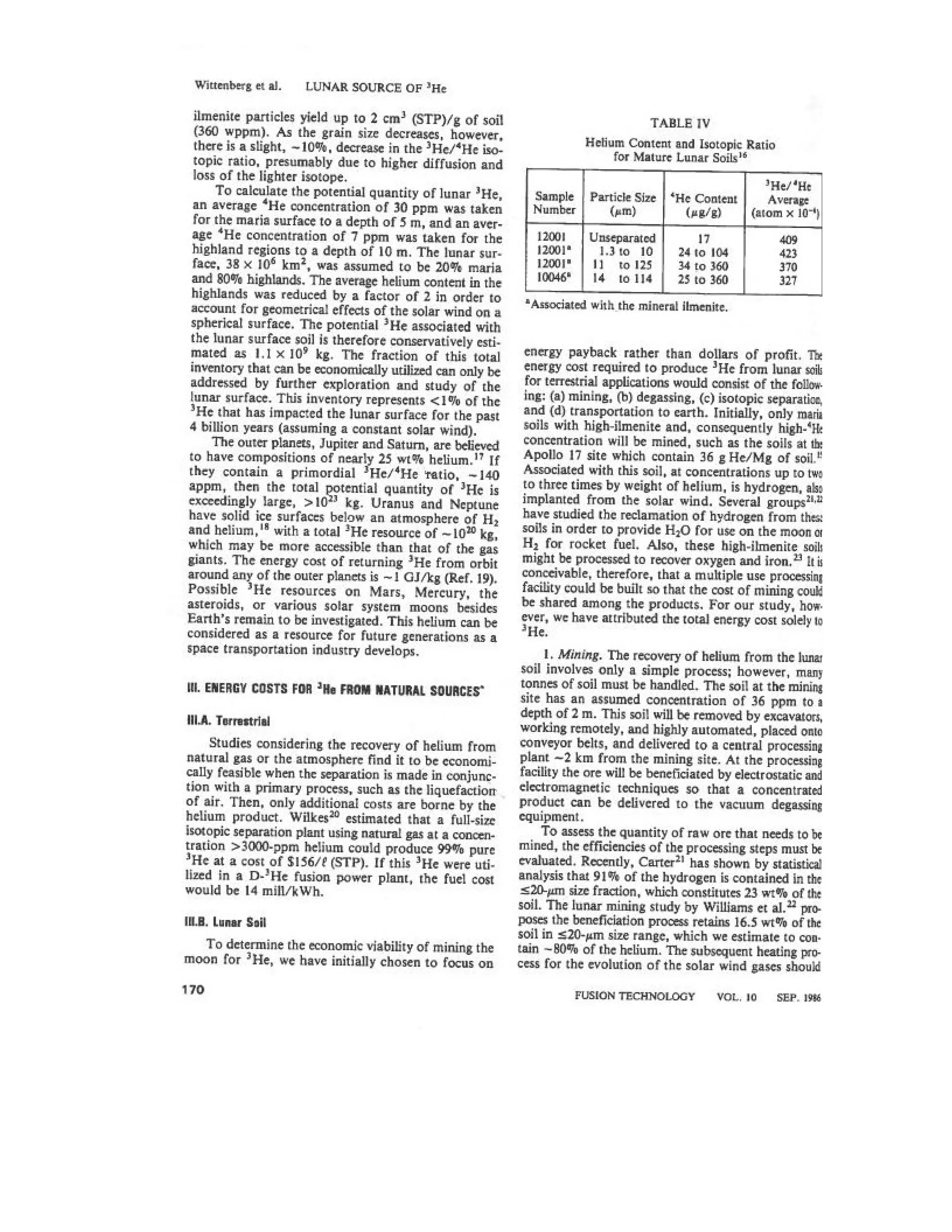 Lunar Mining of Helium-3 for Fusion Reactors | DOC