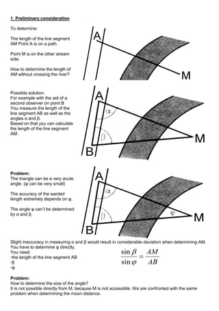 The determination of the distance to the moon by means of the parallax ...