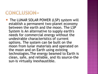 Lunar solar power system | PPT