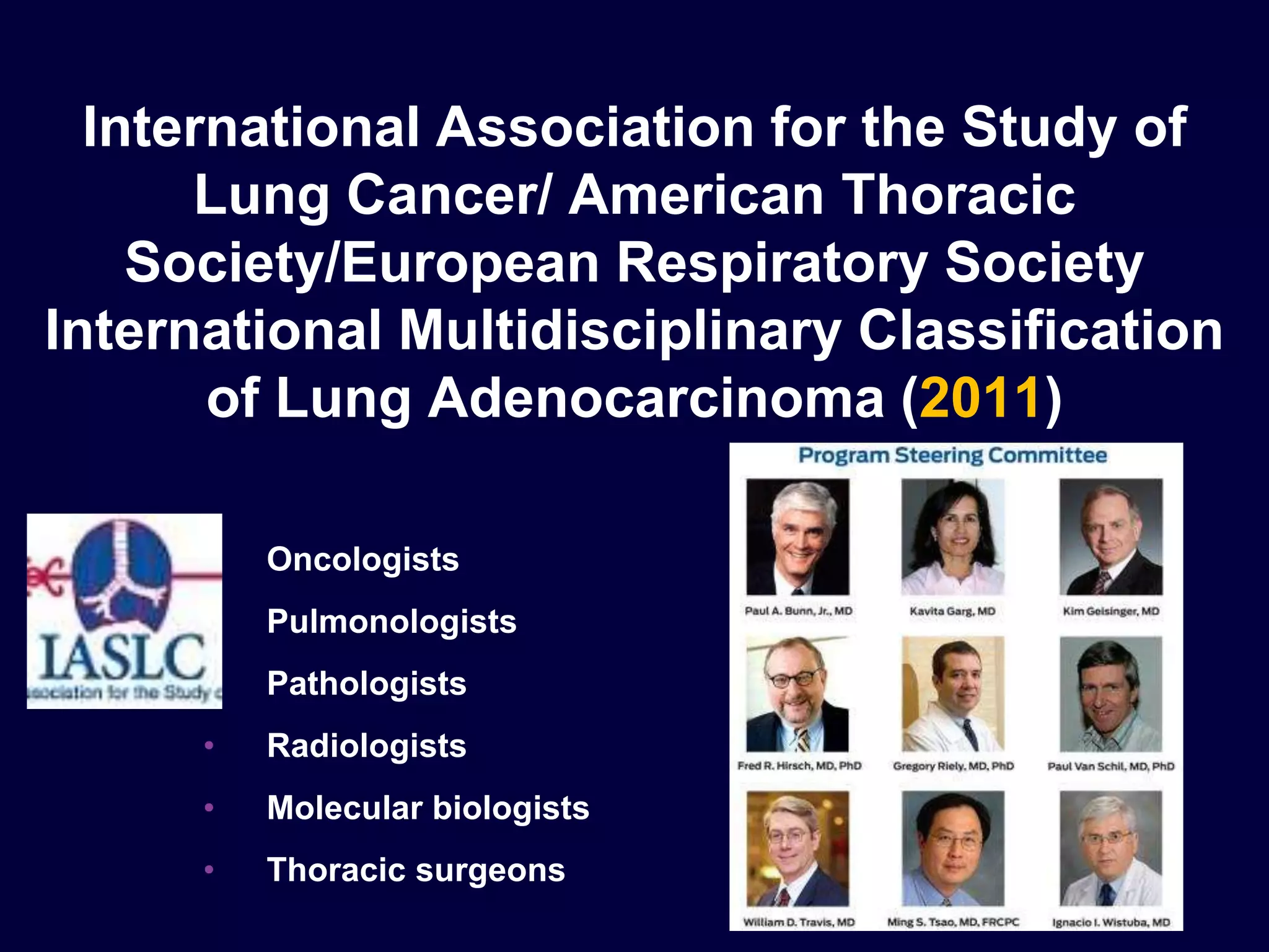 The IASLC Lung Cancer Staging Project: Proposals for the TNM Stage Groupings in the Eighth ...