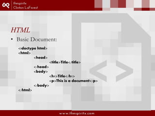 Back to the Basics - 2 - HTML & CSS | PPT