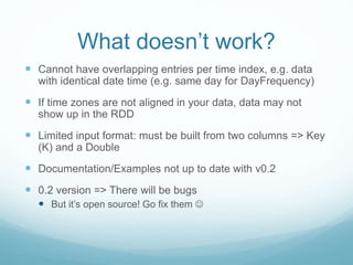 Frustration-Reduced Spark: DataFrames and the Spark Time-Series Library | PPTX | Databases ...