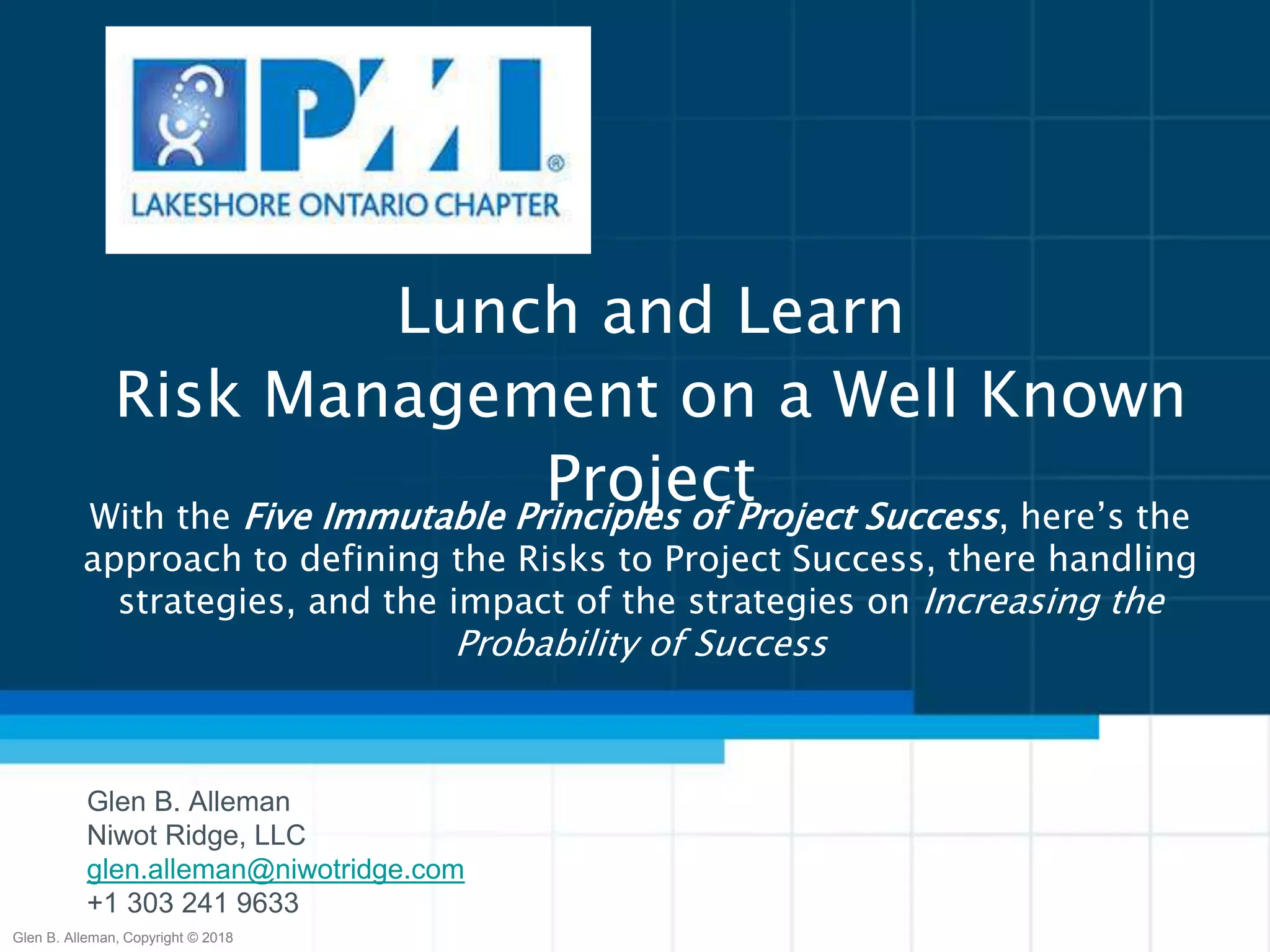 Lunch and Learn Risk Management | PPTX