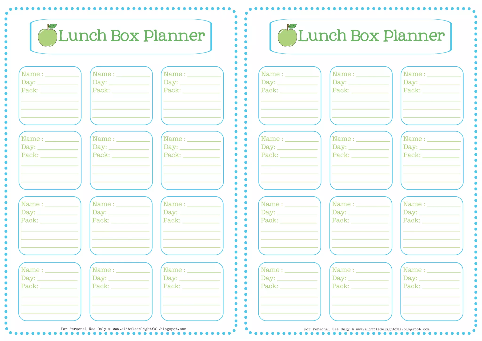 Lunchboxplanner | PDF