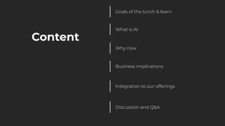 Lunch and Learn Artificial intelligence | PPT