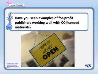 W&N Lunch and Learn with: Cable Green, Creative Commons | PPTX | Desktop Publishing | Computer ...