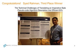 2016 HPCC Systems Poster Presentation Competition | PPT