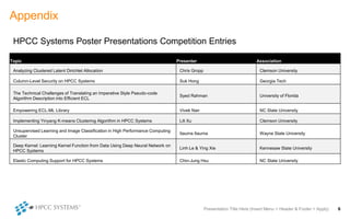2016 HPCC Systems Poster Presentation Competition | PPT