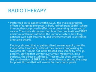 Radiotherapy and Immunotherapy Improve Metastatic Lung Cancer Outcomes | PPTX | Lung and ...