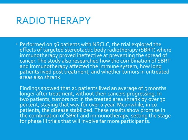 Radiotherapy And Immunotherapy Improve Metastatic Lung Cancer Outcomes