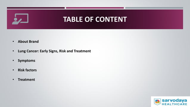 Lung Cancer Early Signs Risk And Treatment Ppt