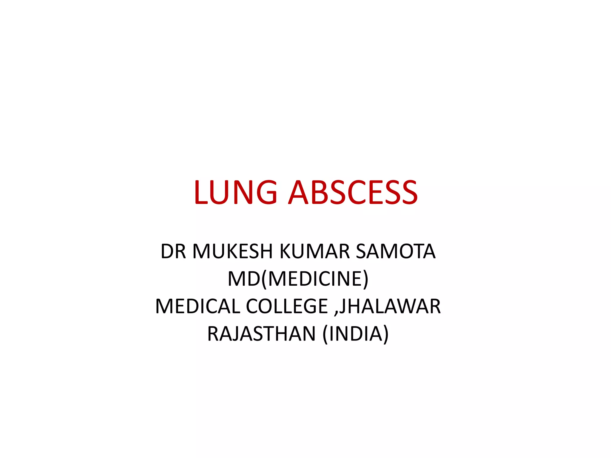 Lung abscess | PPTX