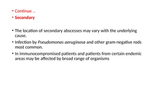 lung abscess-types, clinical features, treatment | PPTX
