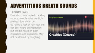 Lung assessment part 2 (Lung Sounds) | PPTX