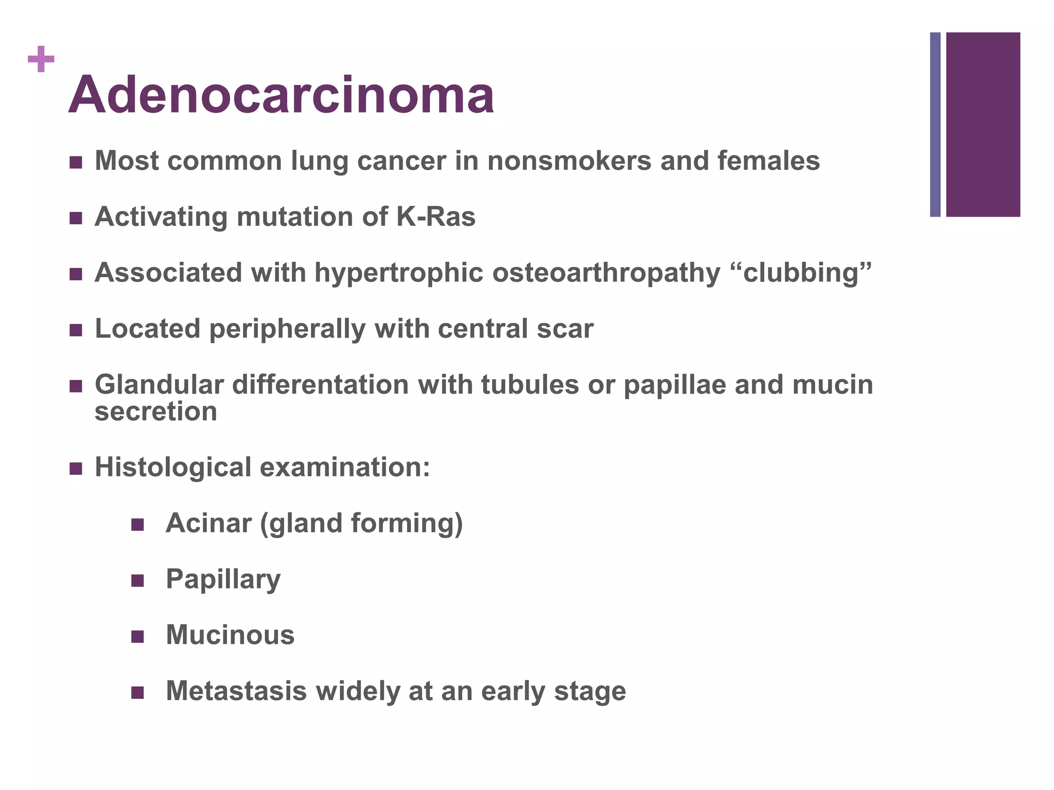 Lung Cancer Pathology & Clinical | PPTX