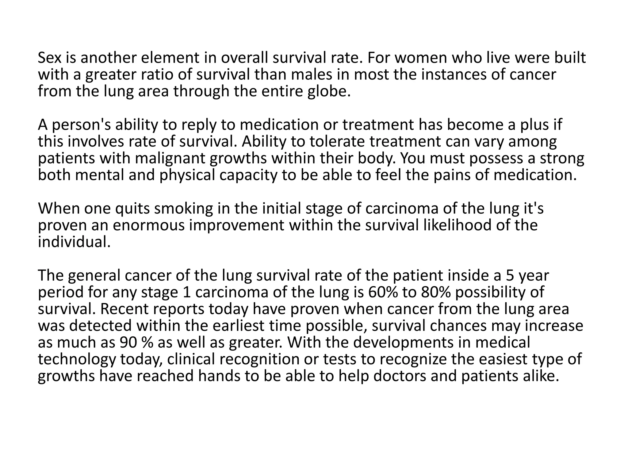 Lung cancer survival rate | PPTX