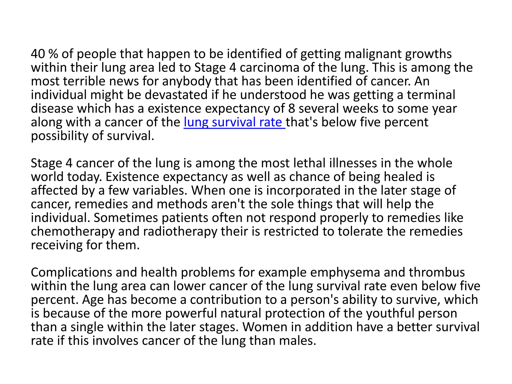 Lung cancer survival rate | PPTX
