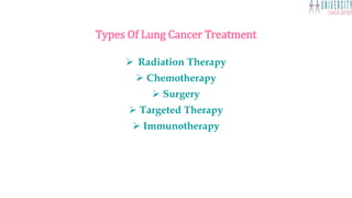 LUNG CANCER TREATMENT TYPES, SURVIVAL RATE, AND RISK FACTORS | PPTX