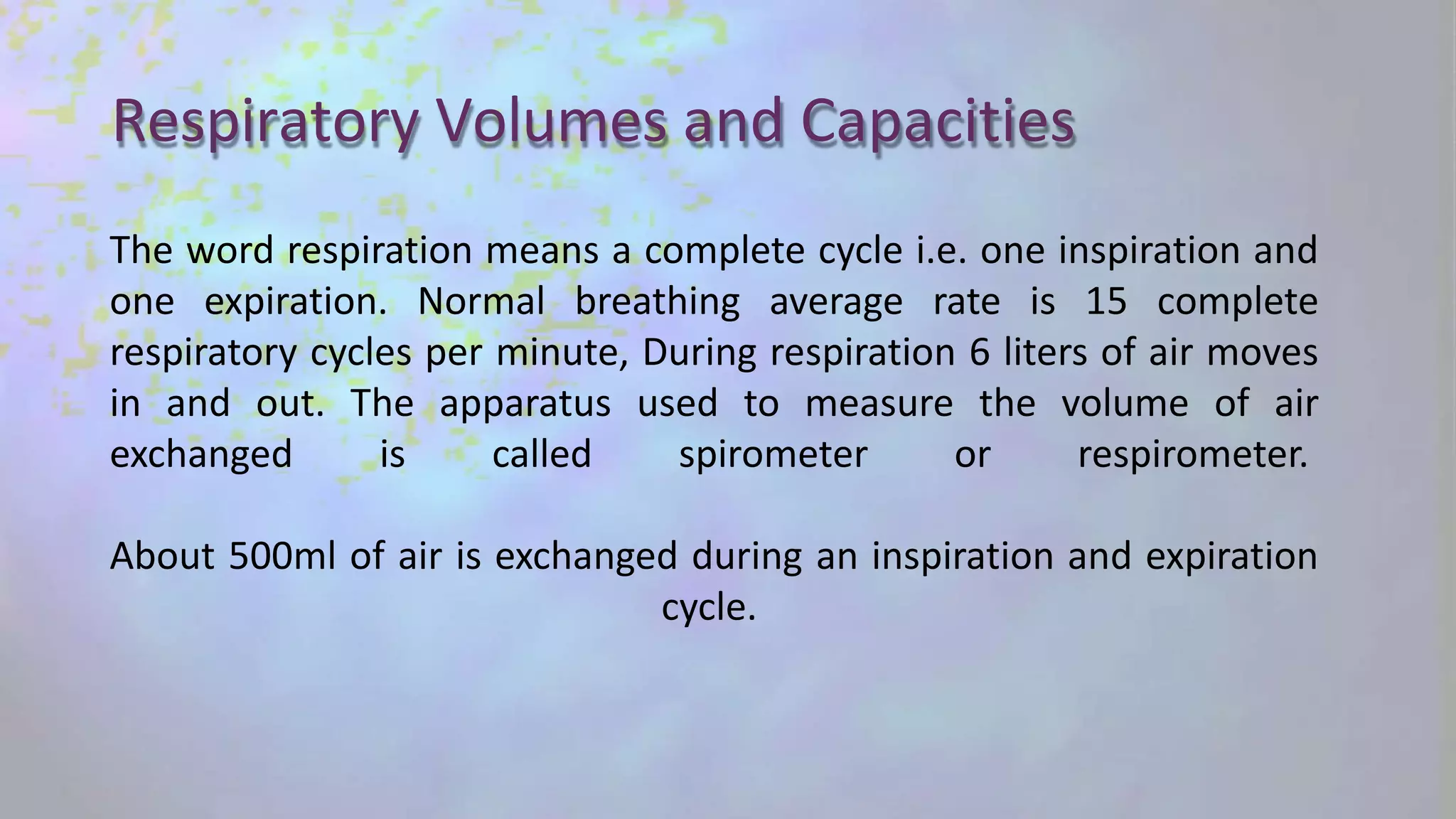 Lungs Volume & Capacity | PPTX