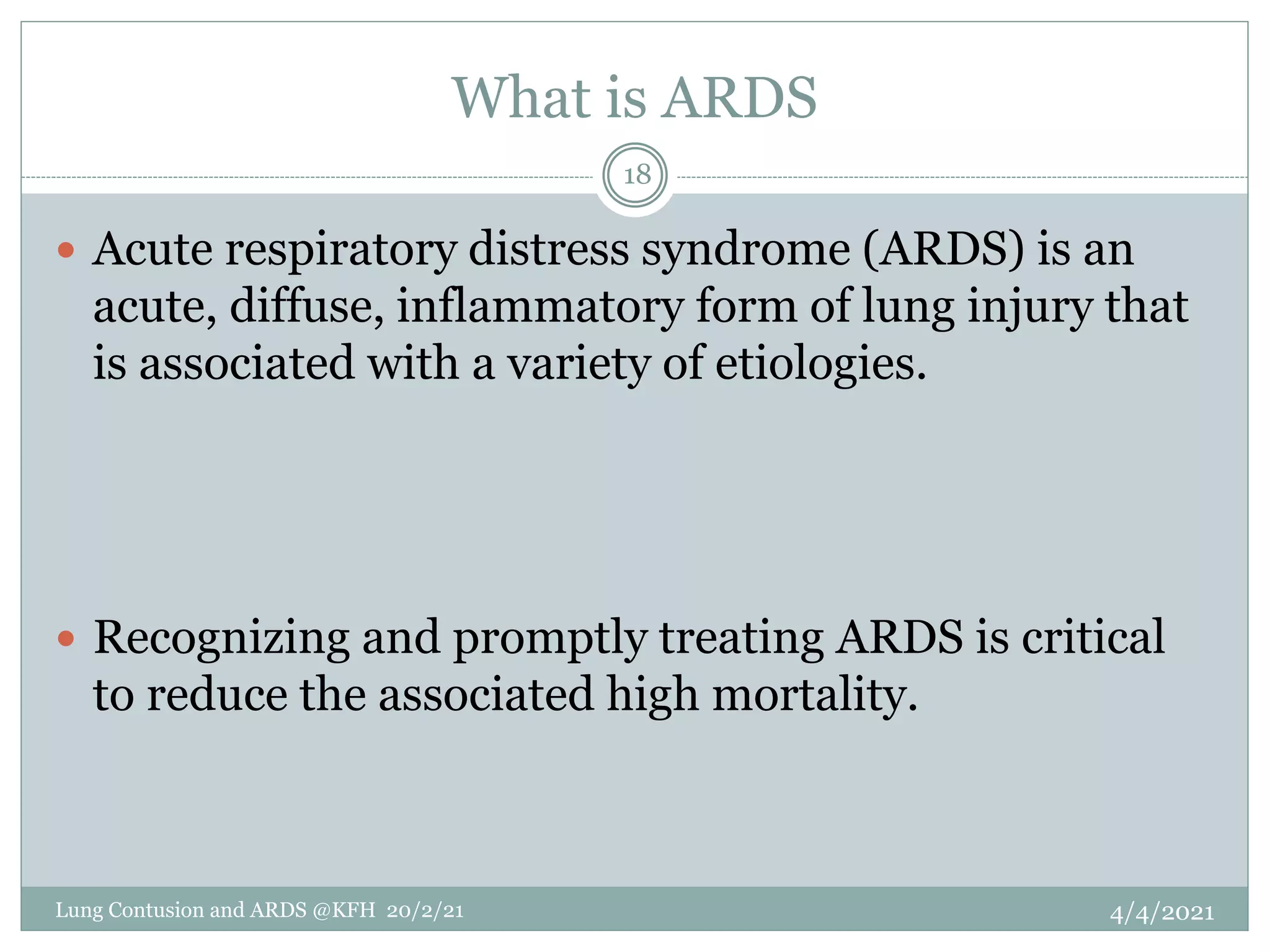 Lung contusion and ARDS | PPTX