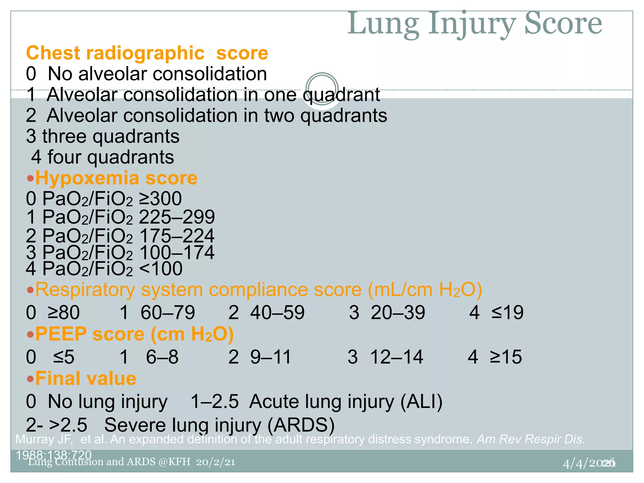 Lung contusion and ARDS | PPTX