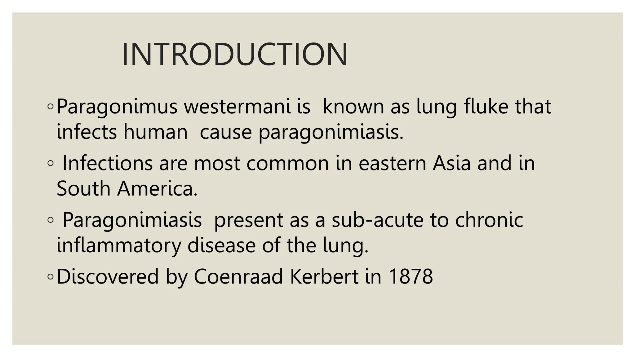 LUNG FLUKE Paragonimus westermani lung fluke | PPTX