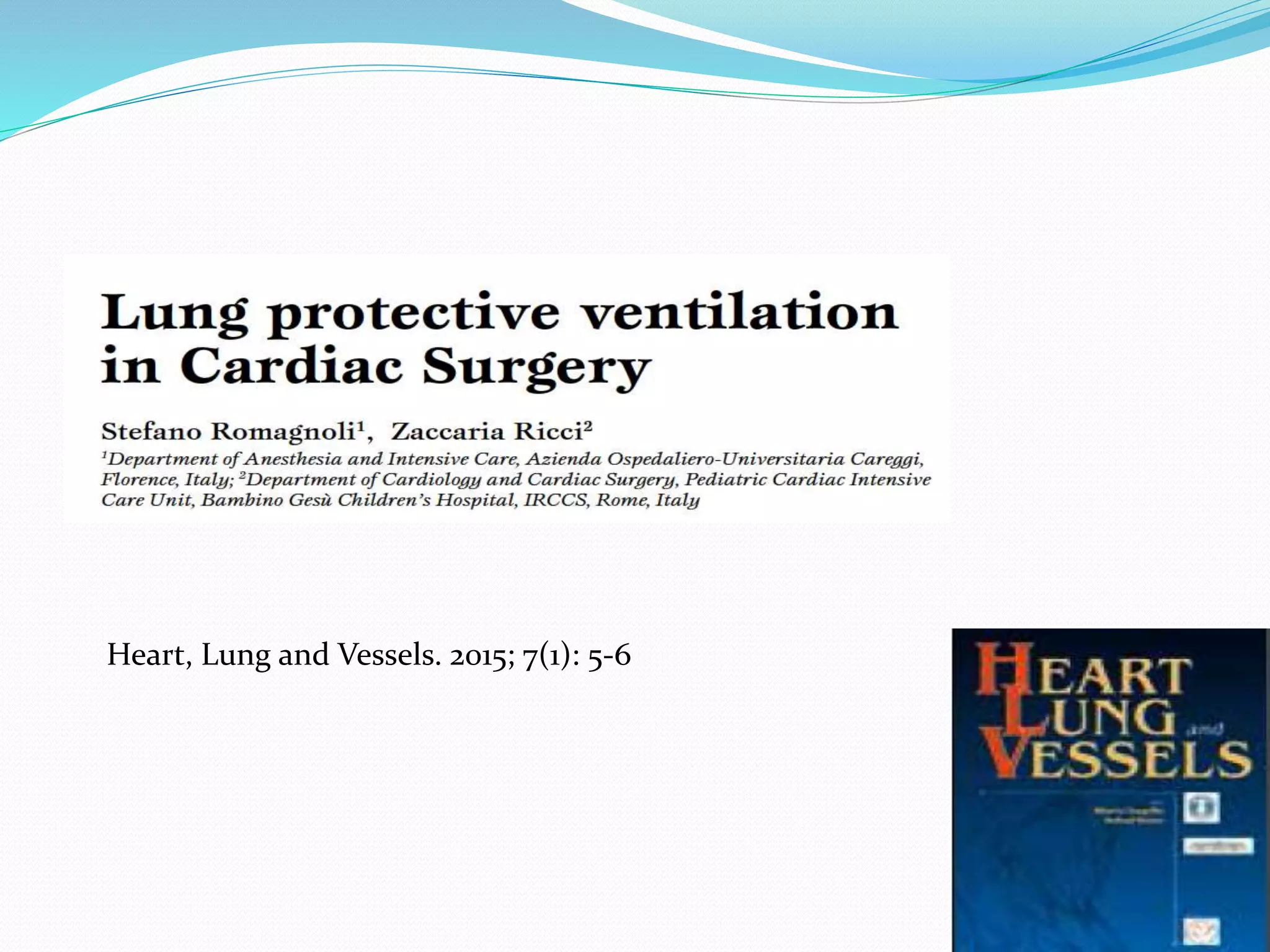 Lung Protective Ventilation | PPTX
