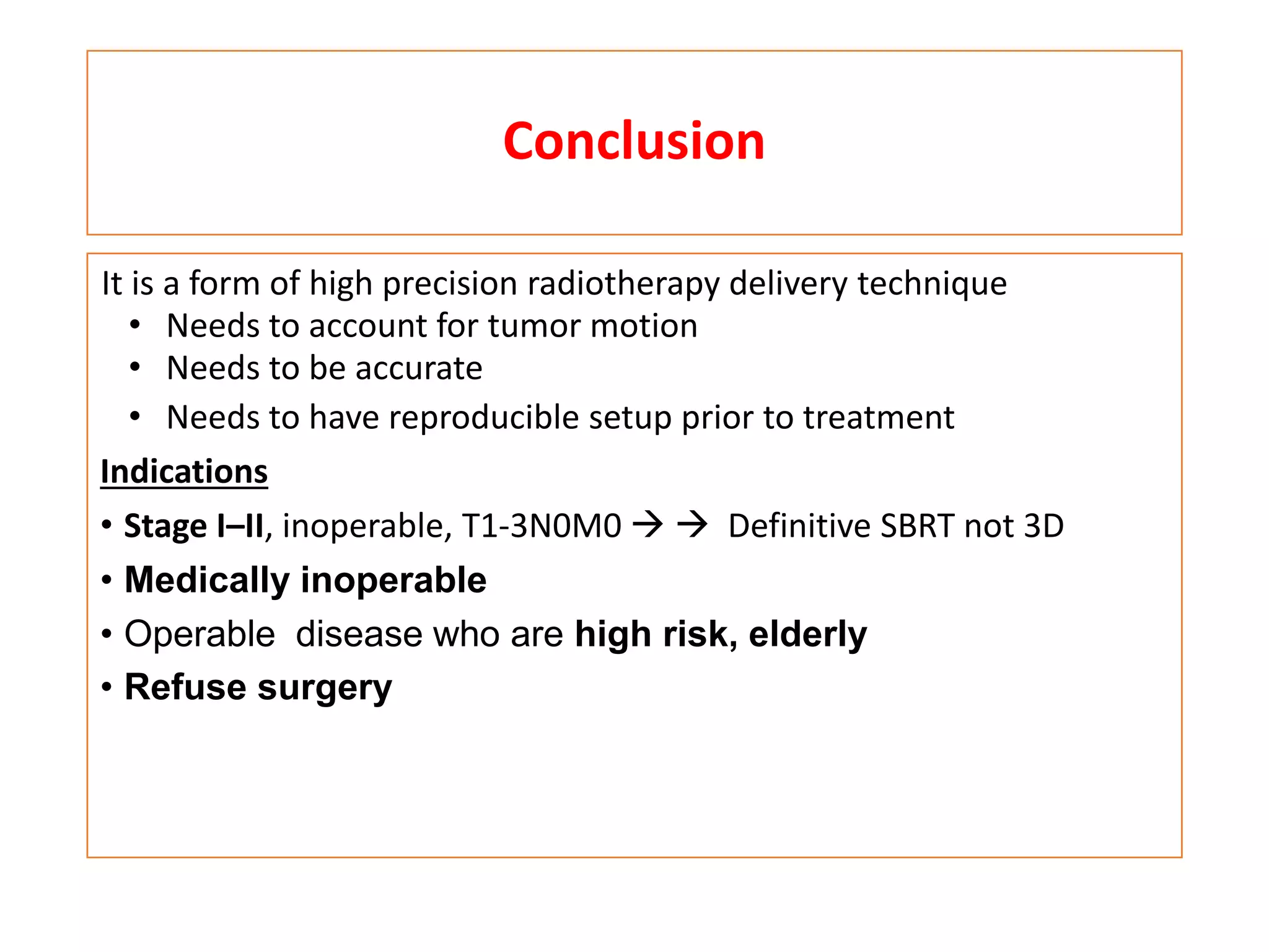 LUNG SBRT A LITERATURE REVIEW | PPTX