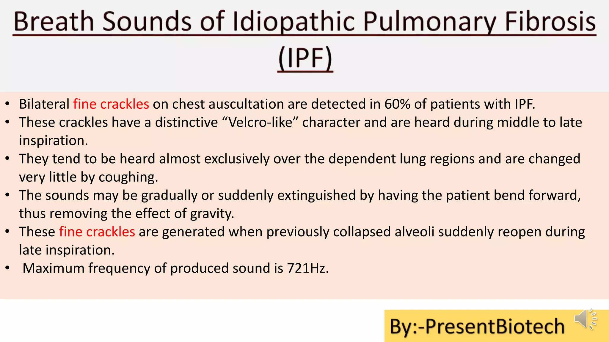COPD , IPF and Lung Sound Samples | PPTX