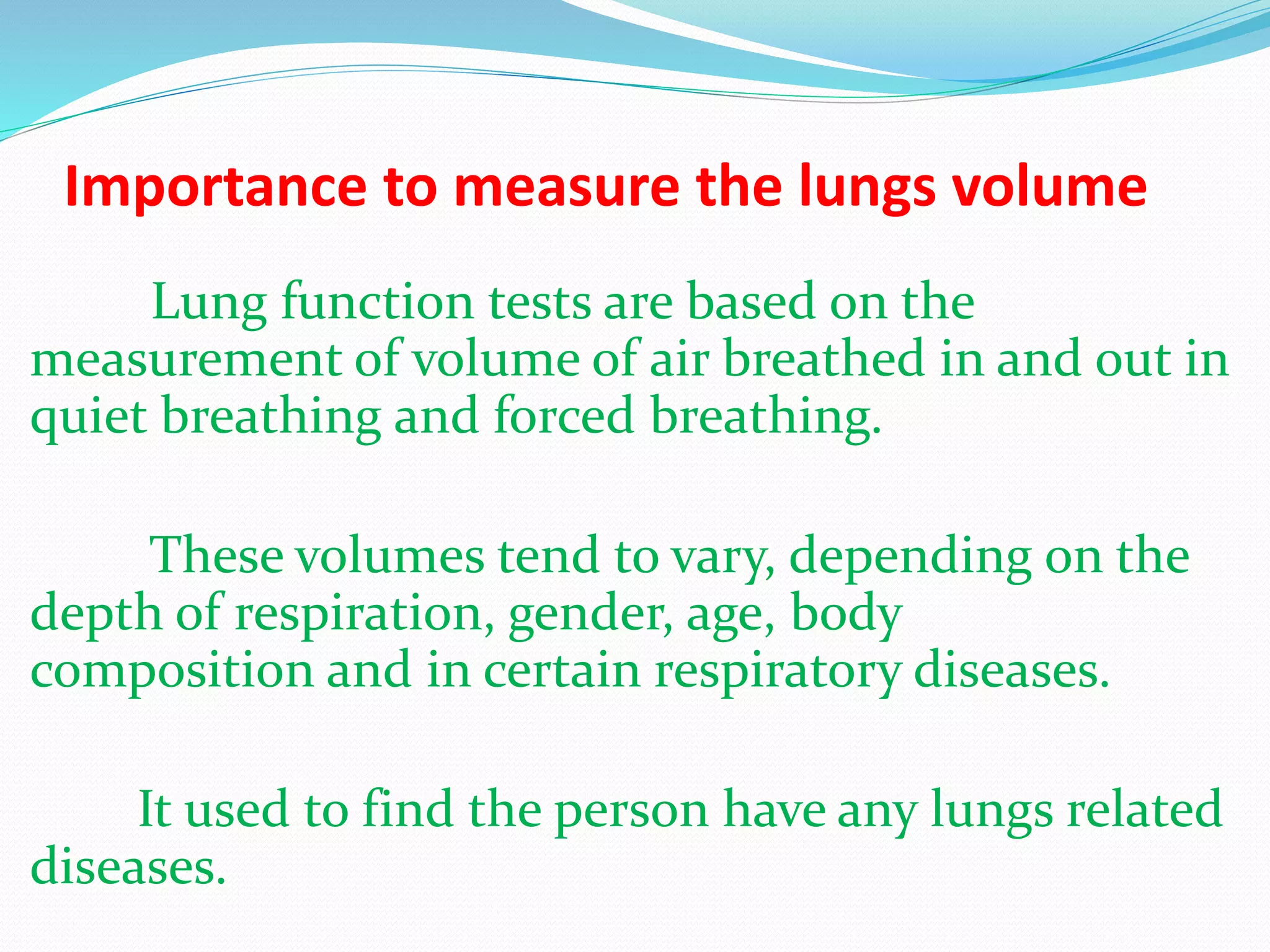 Lungs volume and Capacities | PPTX