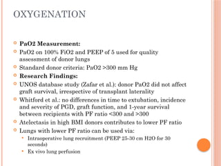 lung transplant.ppt donor selection and management | PPTX