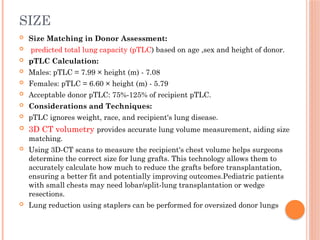 lung transplant.ppt donor selection and management | PPTX