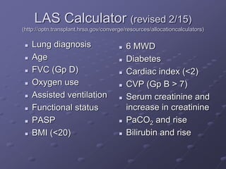 Lung Transplantation For CF | PPT