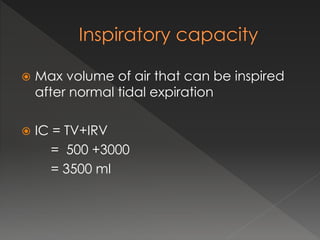 Lung volume and capacities | PPTX
