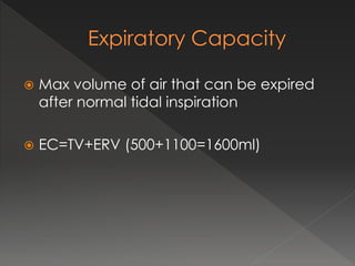 Lung volume and capacities | PPTX