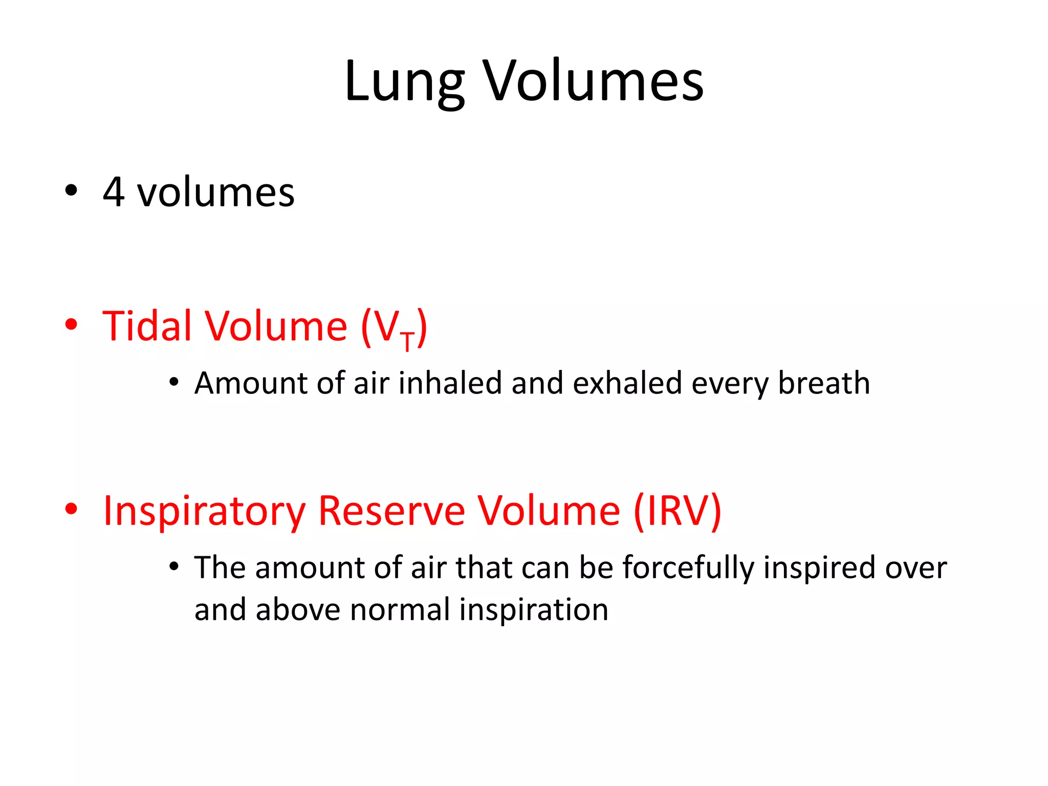 Lung volume and capacities | PPTX
