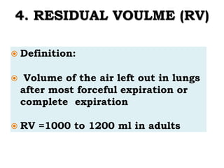 LUNG VOLUME and capacity.pptx bds notes 1st yr | PPTX