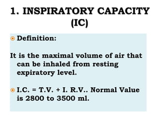 LUNG VOLUME and capacity.pptx bds notes 1st yr | PPTX