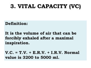 LUNG VOLUME and capacity.pptx bds notes 1st yr | PPTX