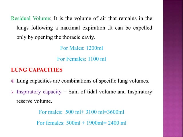 Lung volumes & capacities | PPTX