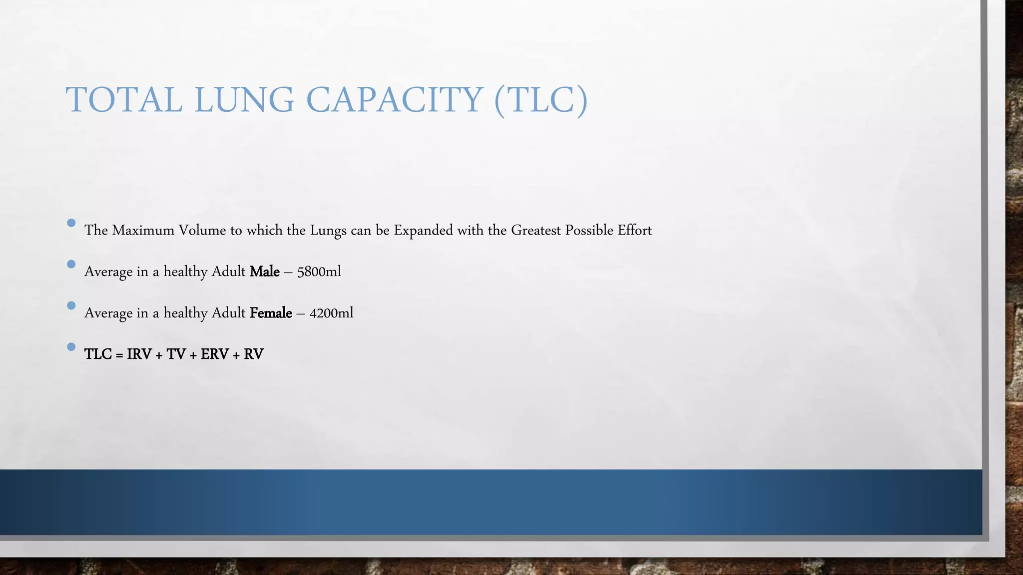 Lung volumes & capacities and Dead Space | PPTX