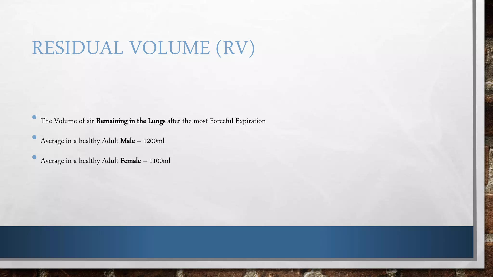 Lung volumes & capacities and Dead Space | PPTX